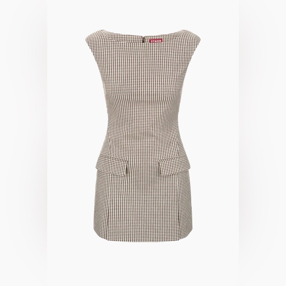 STAUD | Dresses | Staud Walker Dress Dark Chocolate Micro Check | Poshmark